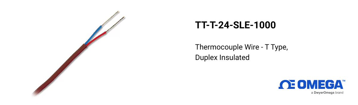 Omega TT-T-24-SLE-1000: T-Type Duplex Insulated Thermocouple Wire for ...
