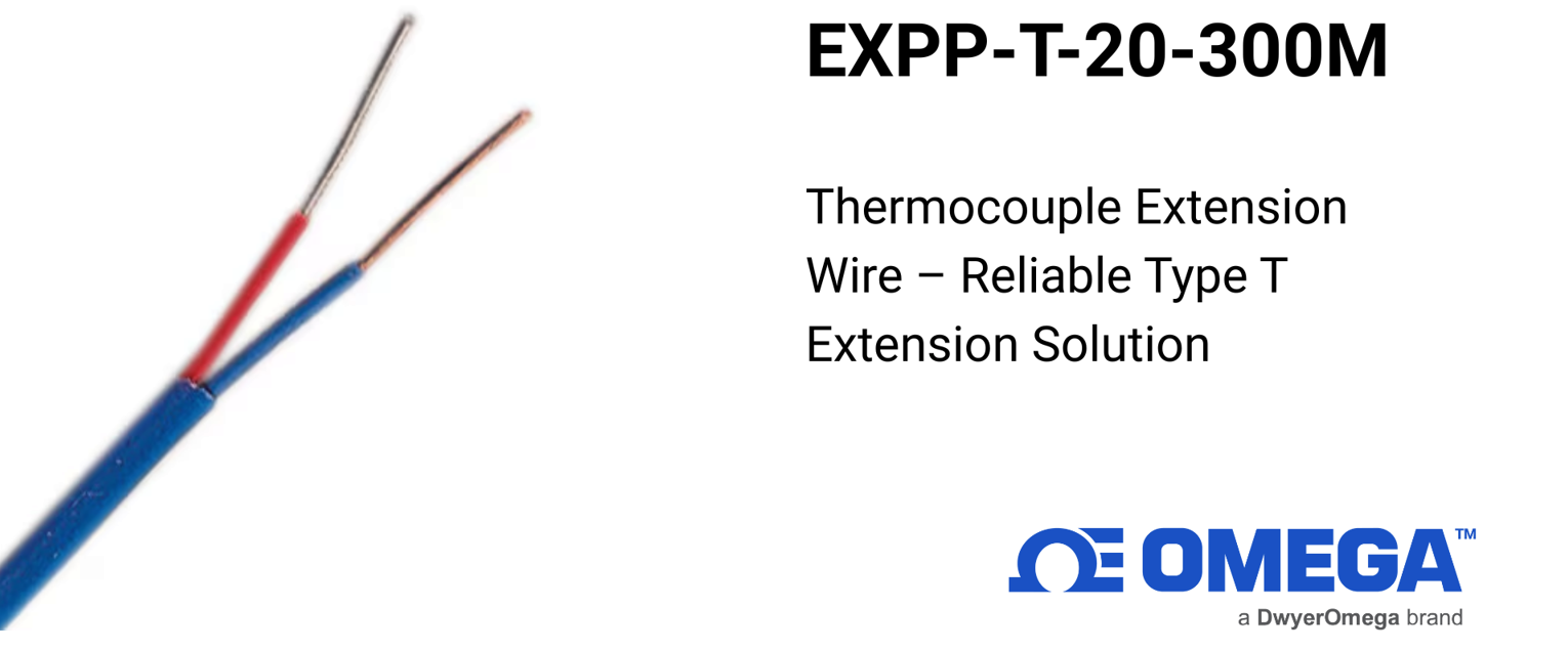 Omega EXPP-T-20-300M Thermocouple Extension Wire – Reliable Type T ...