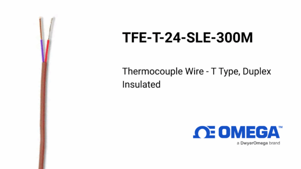 Omega TFE-T-24-SLE-300M: Thermocouple Wire - T Type, Duplex Insulated ...